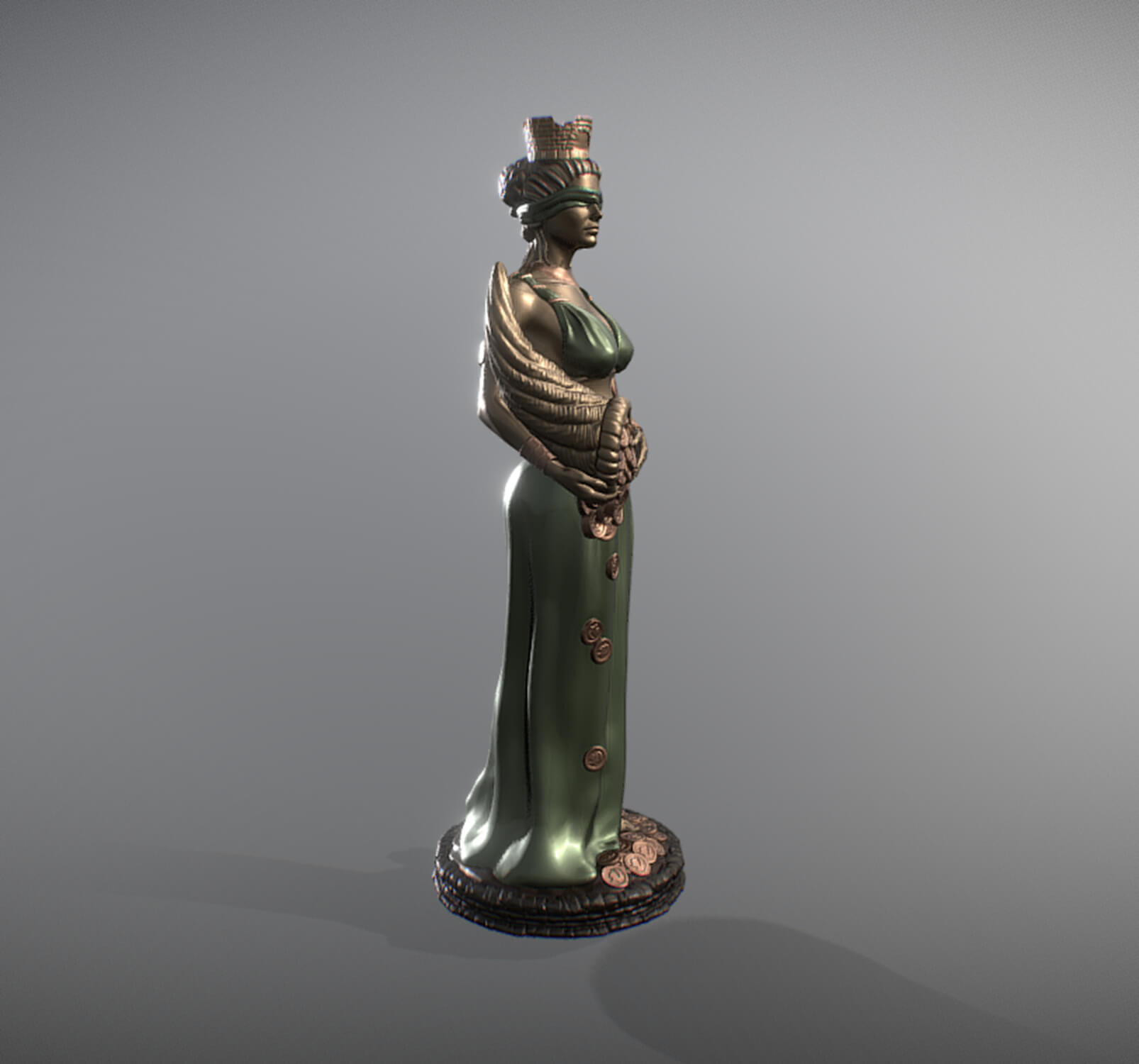 The Goddess of Fortune Tyche Statue - 3D Model by AdminPieveSalta