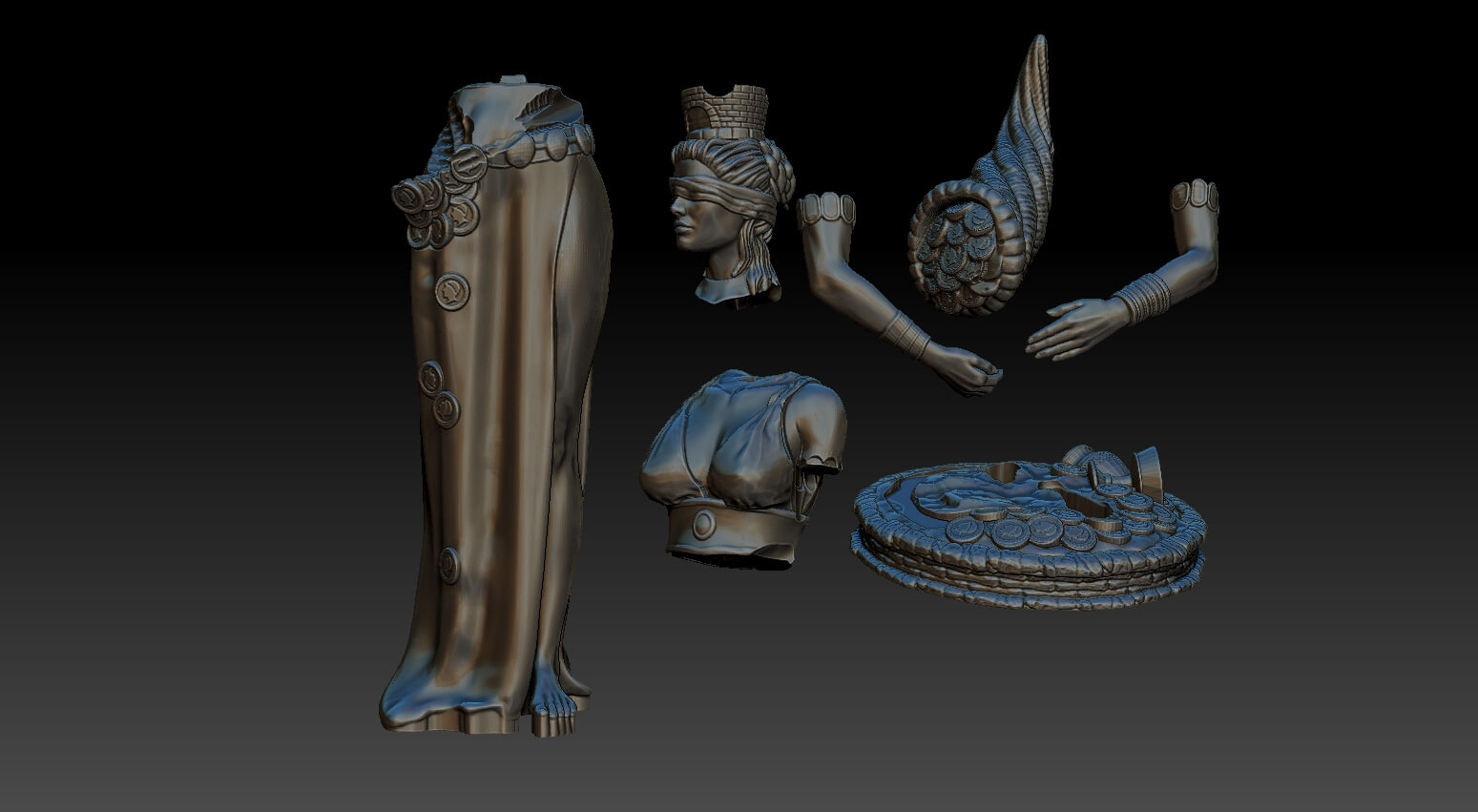 The Goddess of Fortune Tyche Statue - 3D Model by AdminPieveSalta