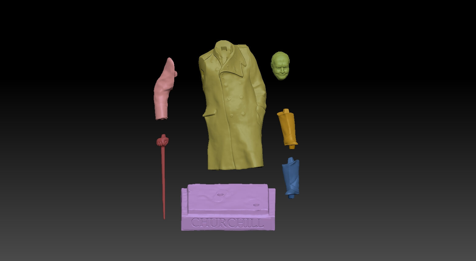 Winston Churchill 3D Model for 3D Print by AdminPieveSalta