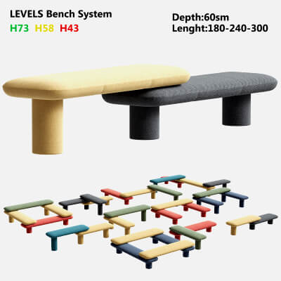 Levels Bench System - 3D Model by Admiral21