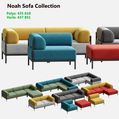 Noah Sofa Collection - 3D Model by Admiral21