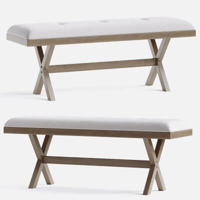 Raelyn Polyester Upholstered Bench - 3D Model by Admiral21