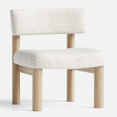 Teddy Accent Chair - Column Legs 3D Model by Admiral21