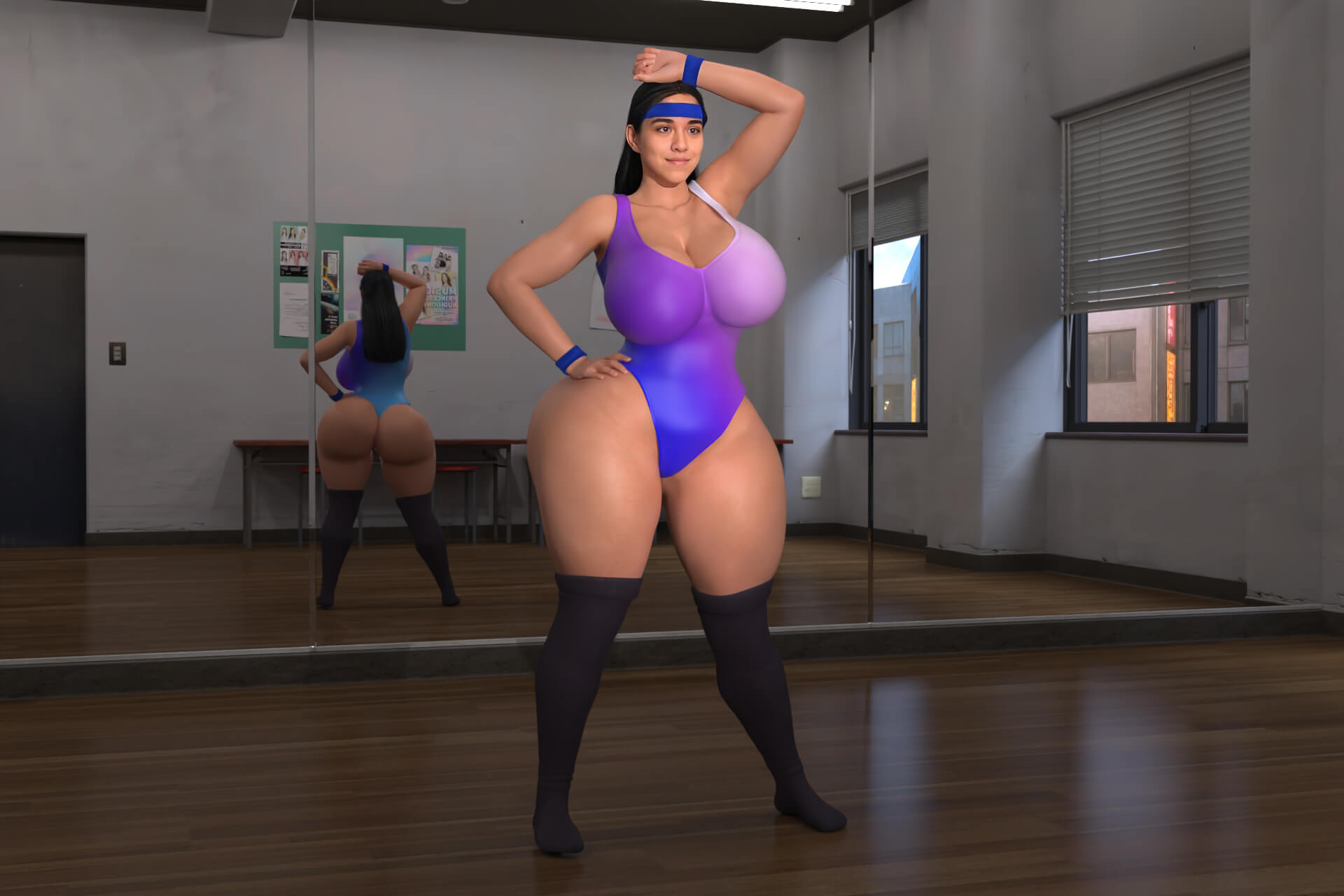 Adri Practicing Dance 3D Render, Digital Art by Adri23