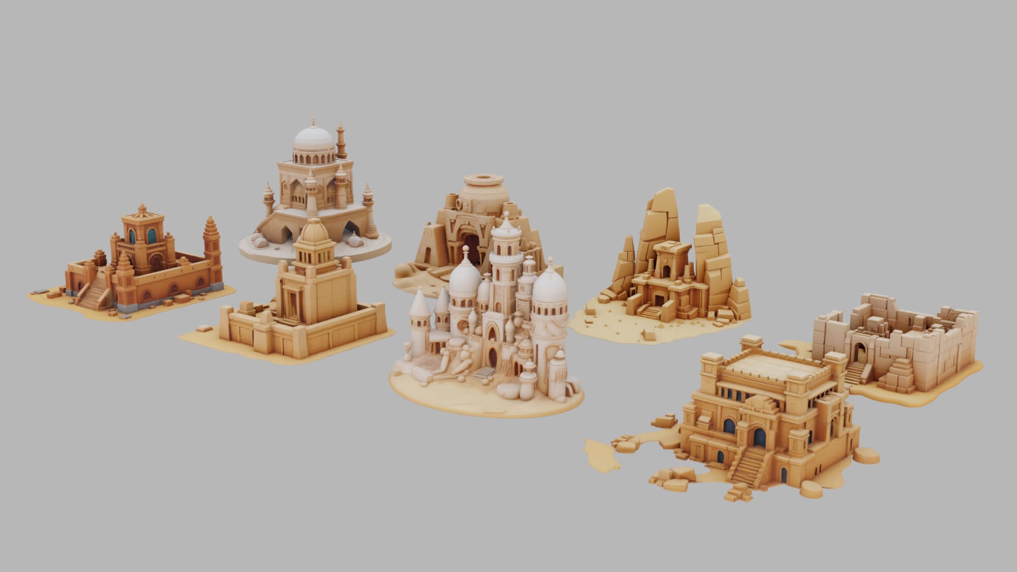 Desert Temples Collection - 3D Model by adriankulawik