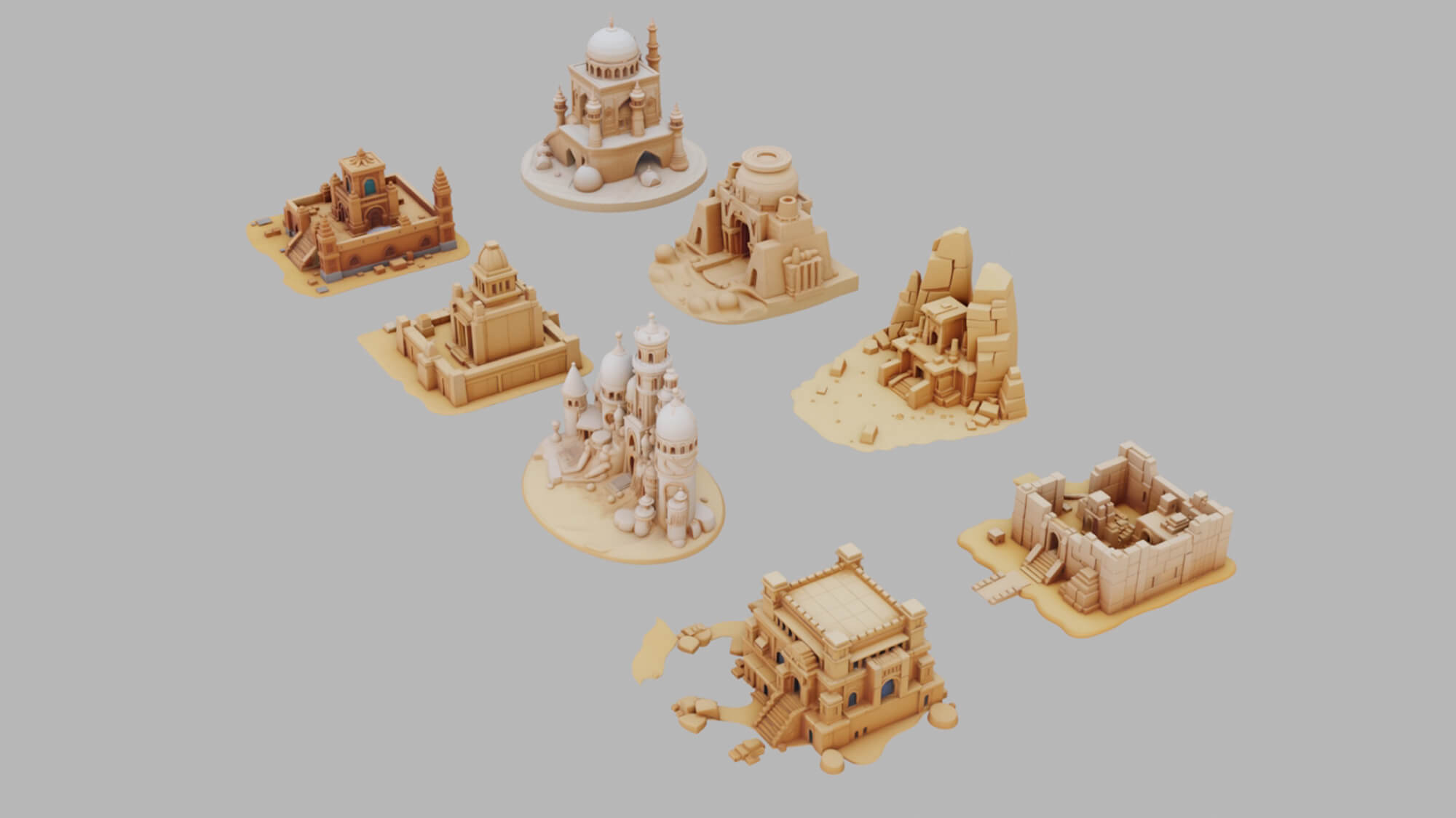 Desert Temples Collection - 3D Model by adriankulawik