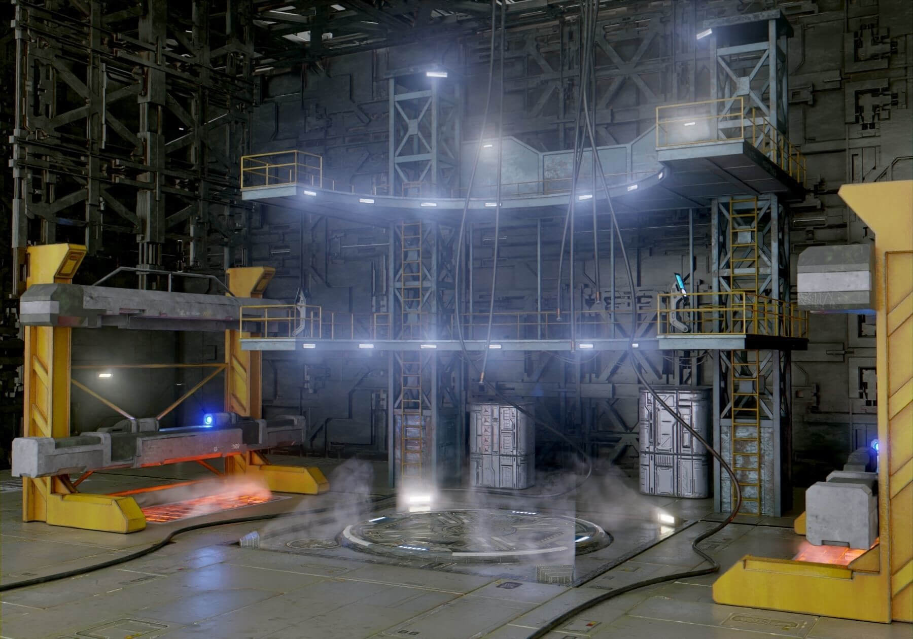 Mech Hangar Sci-Fi 3D Model by adriankulawik