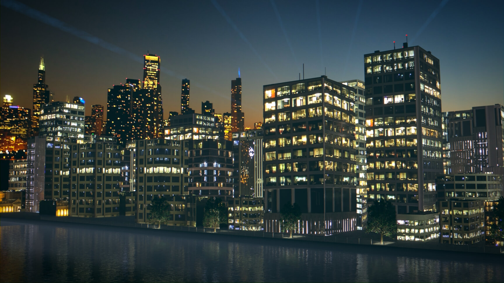 Night City Scene - 3D Model by adriankulawik