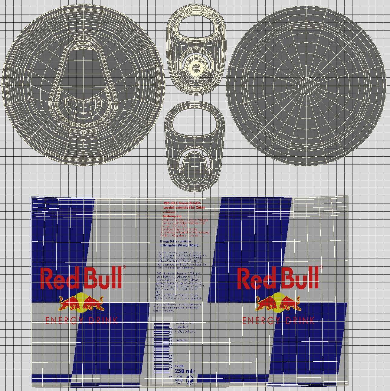 Red Bull Drink - 3D Model by adriankulawik