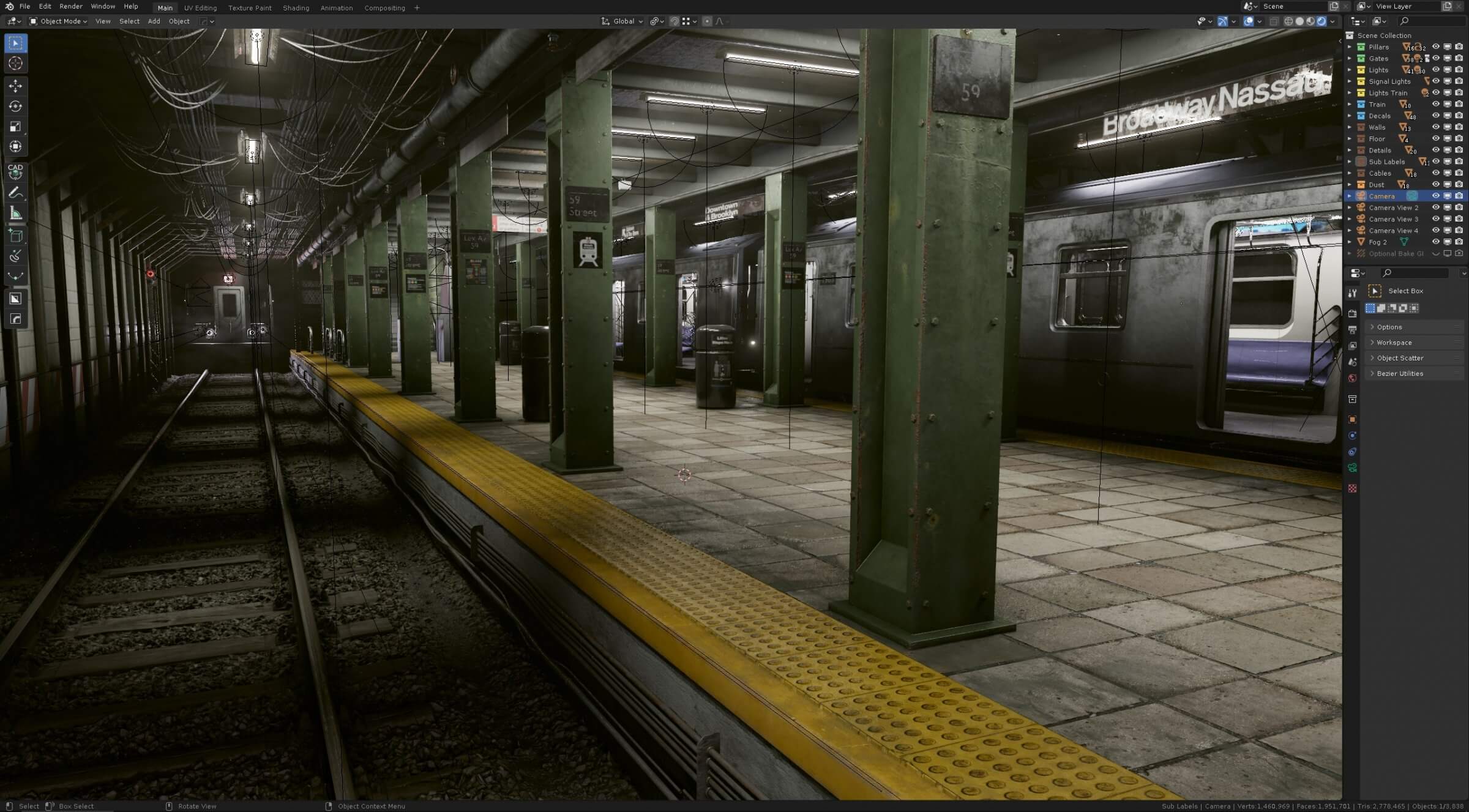 Subway Station - Real Time - Scene Eevee 3D Model by adriankulawik