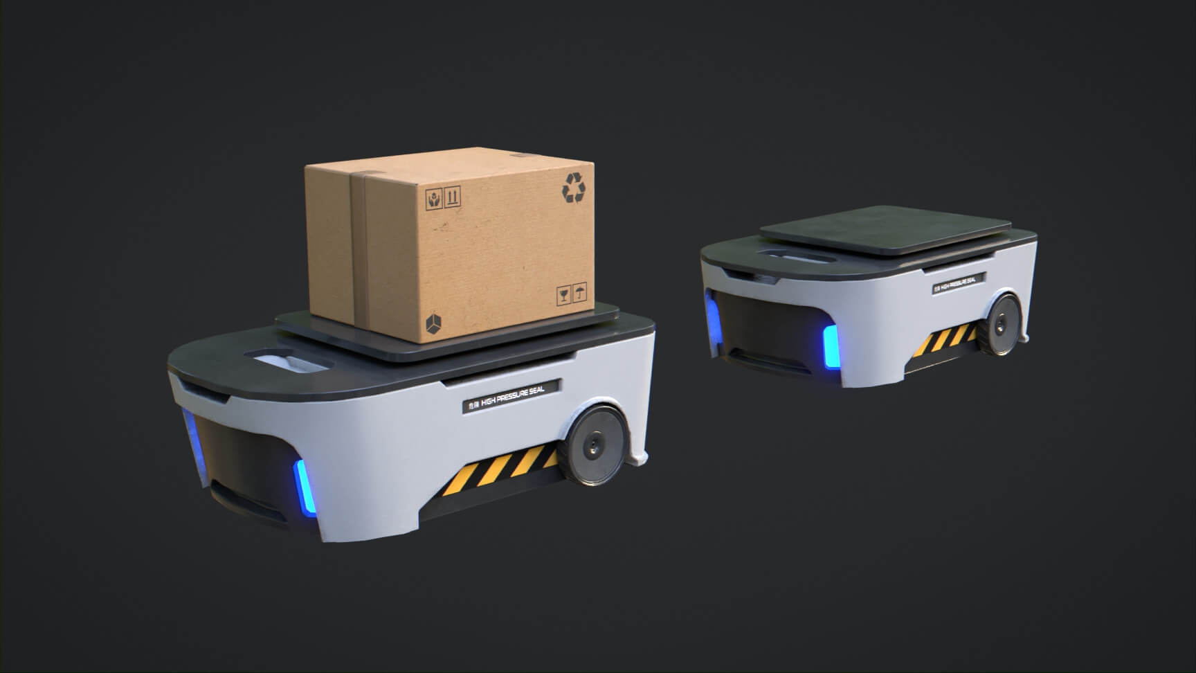 Industrial Packing Transportation Robots - 3D Model by adriankulawik