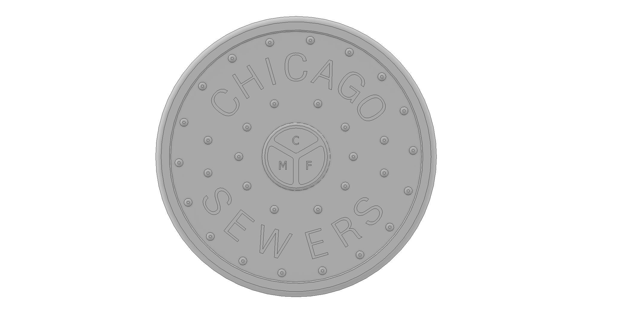 Drink Coaster -Chicago Cover 3D Print Model by Adyleon