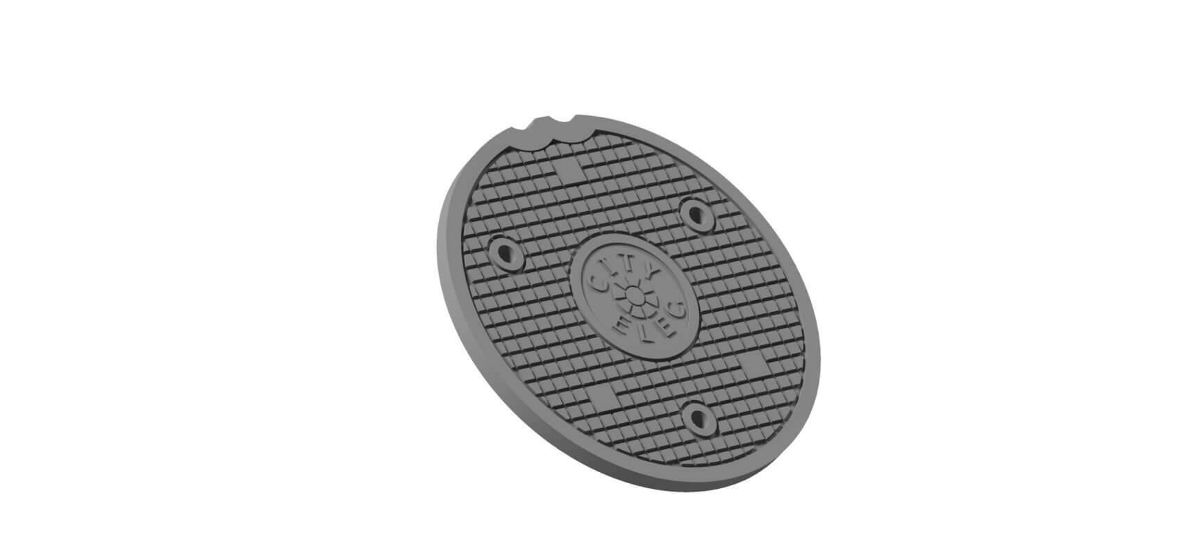 Drink Coaster - Chicagos Manhole Cover 3D Model by Adyleon