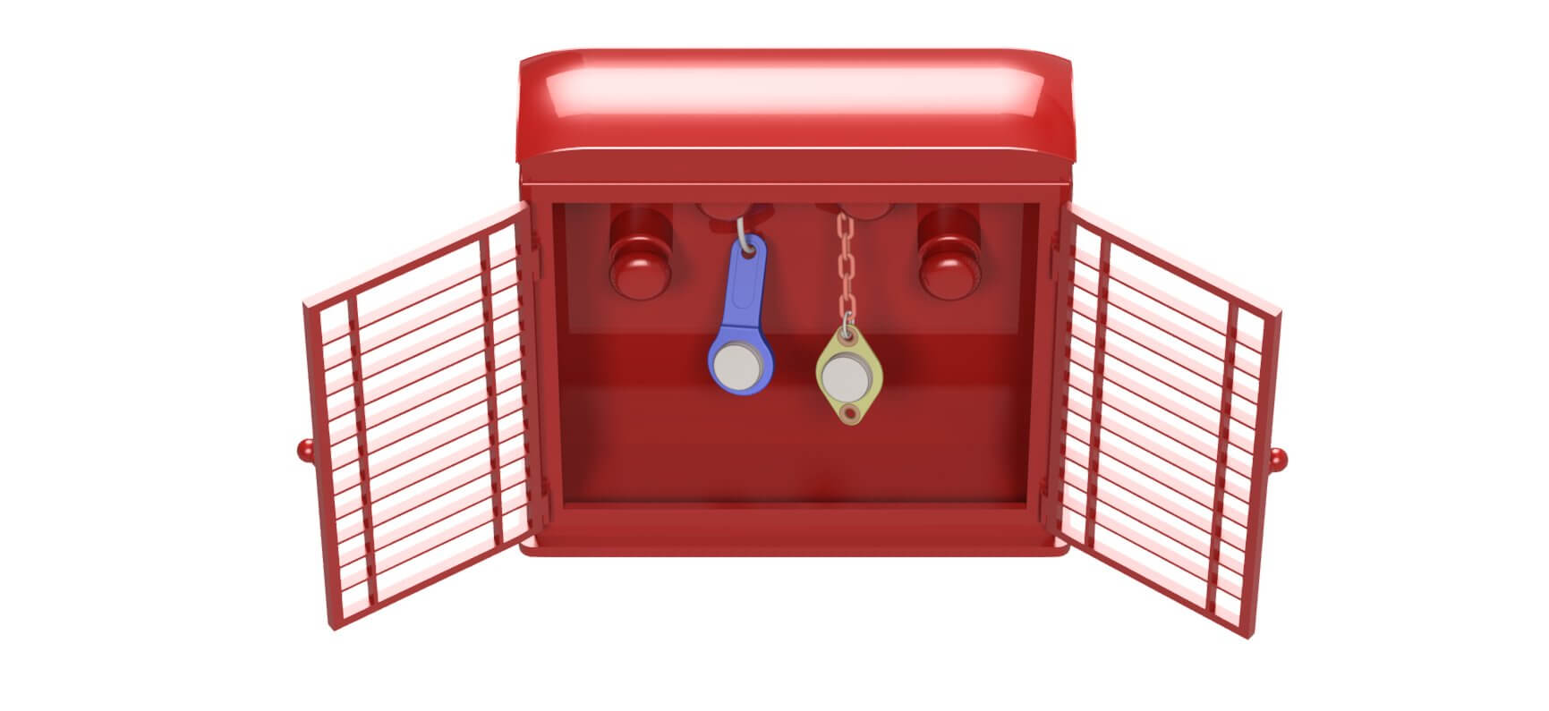 Key Holder - Red Phone Booth 3D Print Model by Adyleon