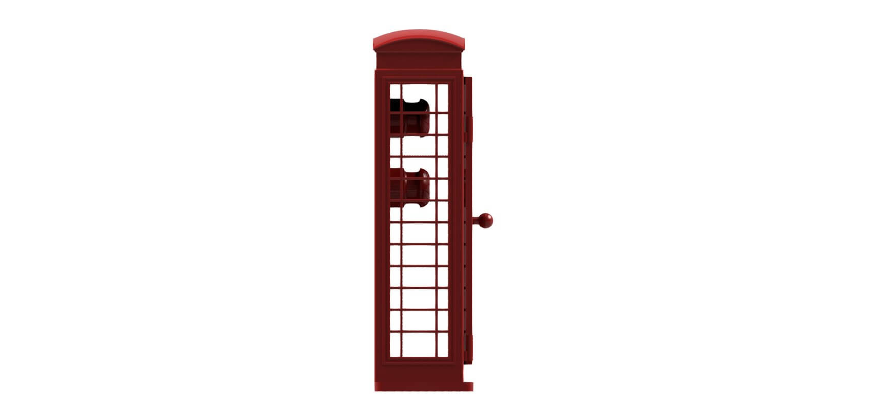Key Holder - Red Phone Booth 3D Print Model by Adyleon