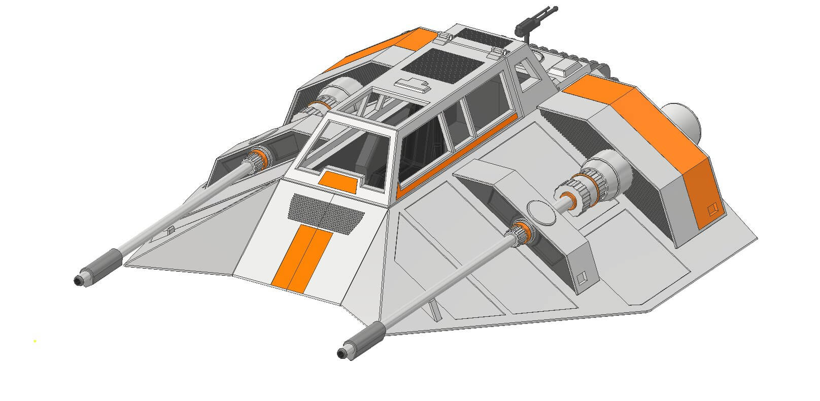 Star Wars Snowspeeder - 3D Model by Adyleon