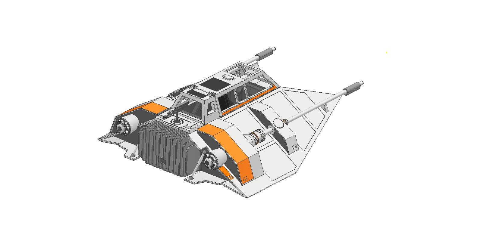 Star Wars Snowspeeder - 3D Model by Adyleon