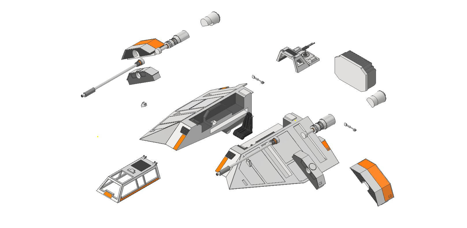 Star Wars Snowspeeder - 3D Model by Adyleon