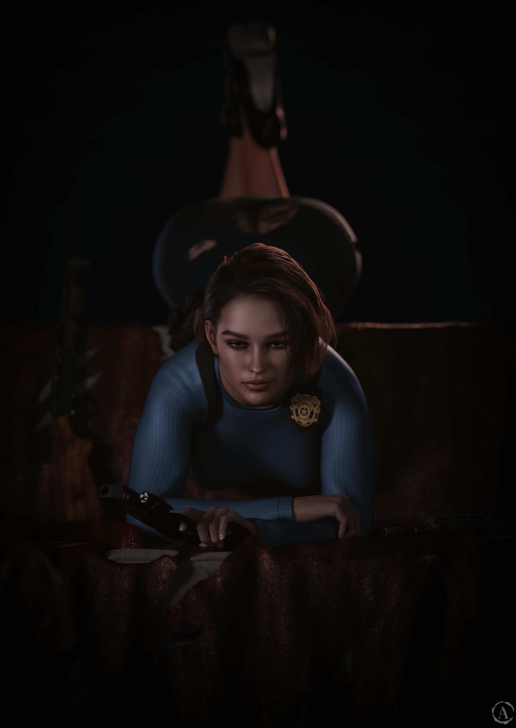 Jill Valentine 3D Render, Digital Art by Aelf3d