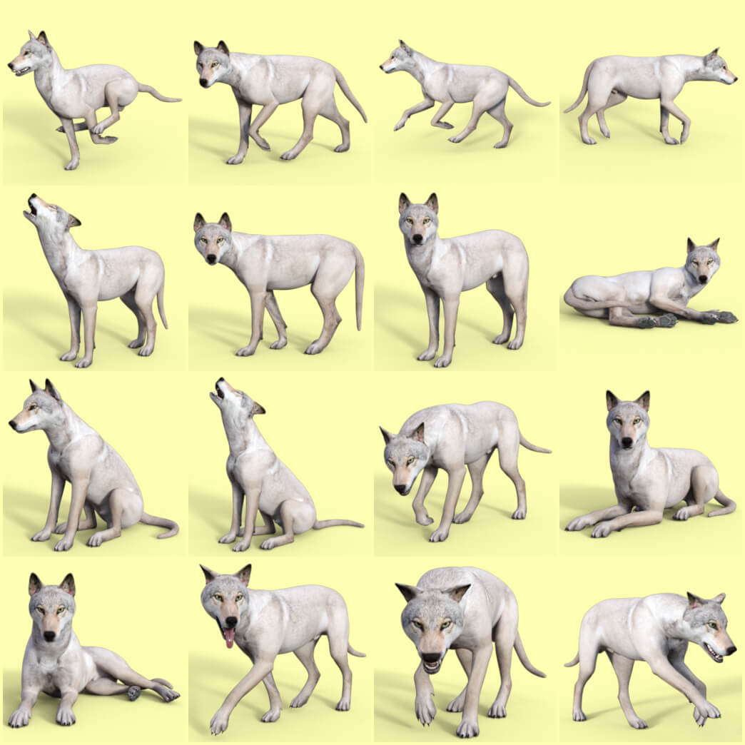 Poses for Wolf Standalone Figure - Daz Content by Aesli