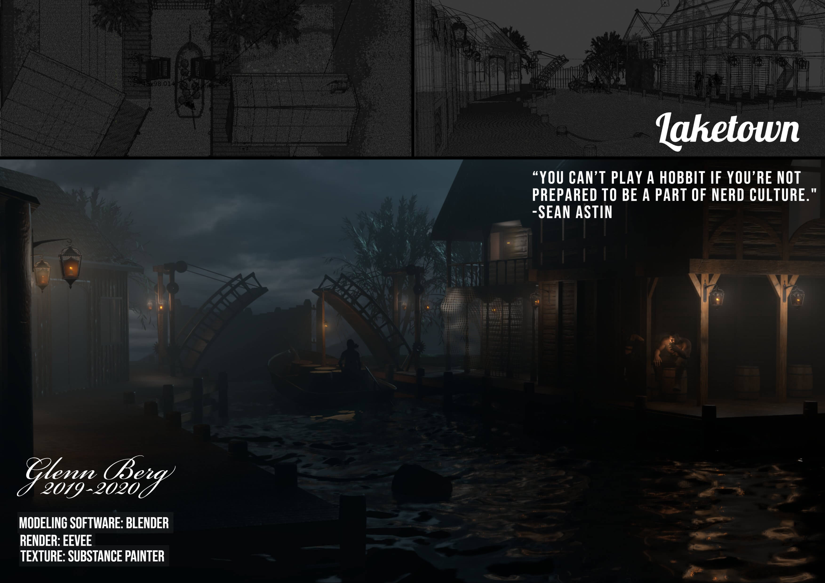 Laketown 3D Render, Digital Art by AG3DAssets