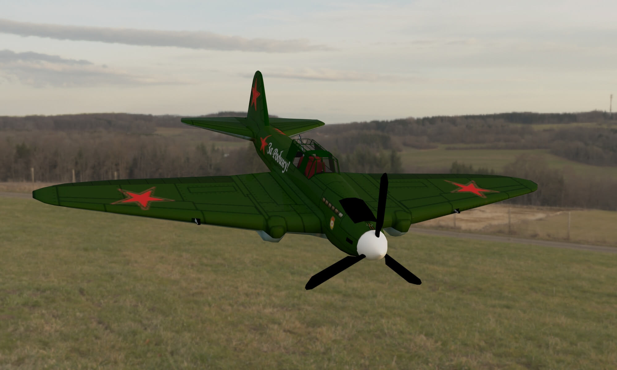 Airplane IL-2 3D Model by Agent2000