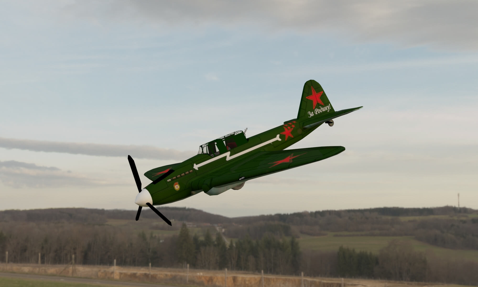 Airplane IL-2 3D Model by Agent2000