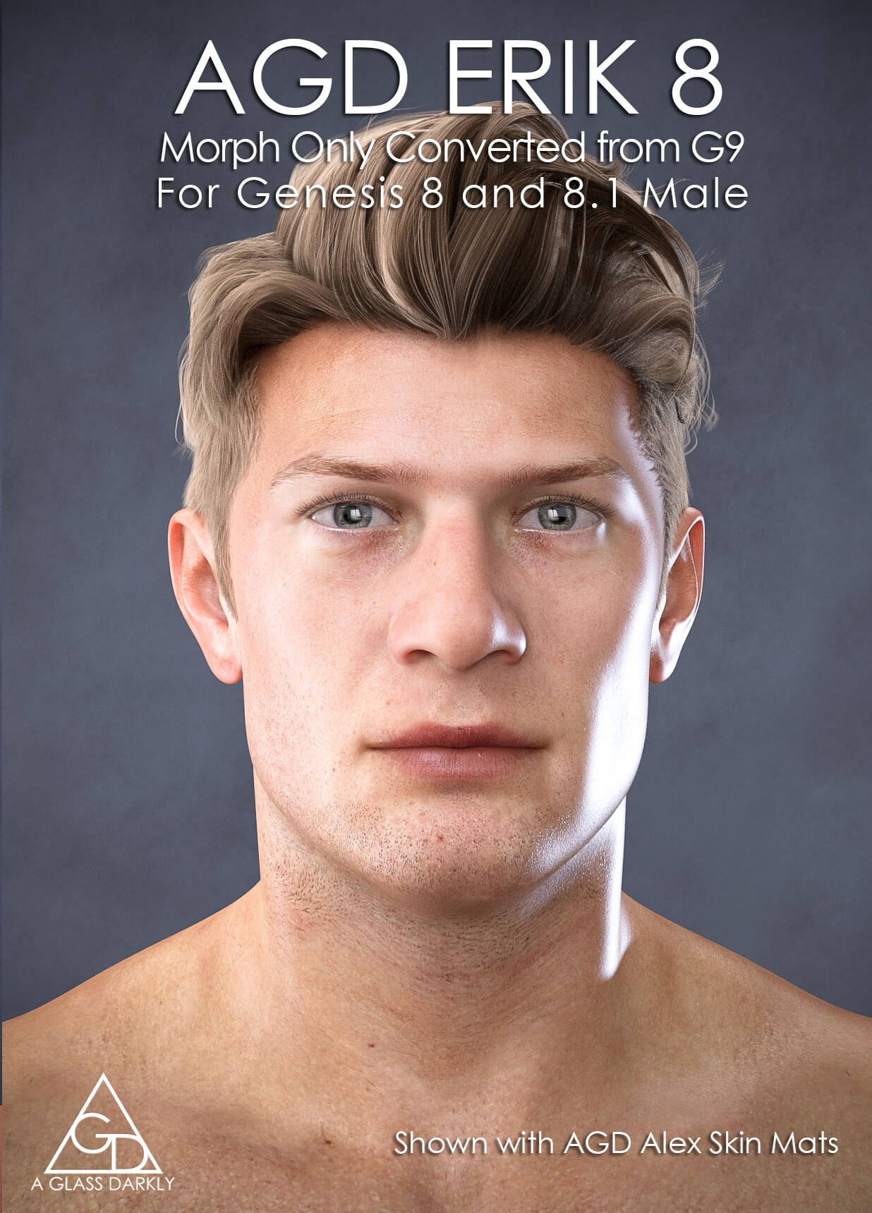 AGD Erik Character Morph for G8M & G8.1M - Free Daz Content by aglassdarkly