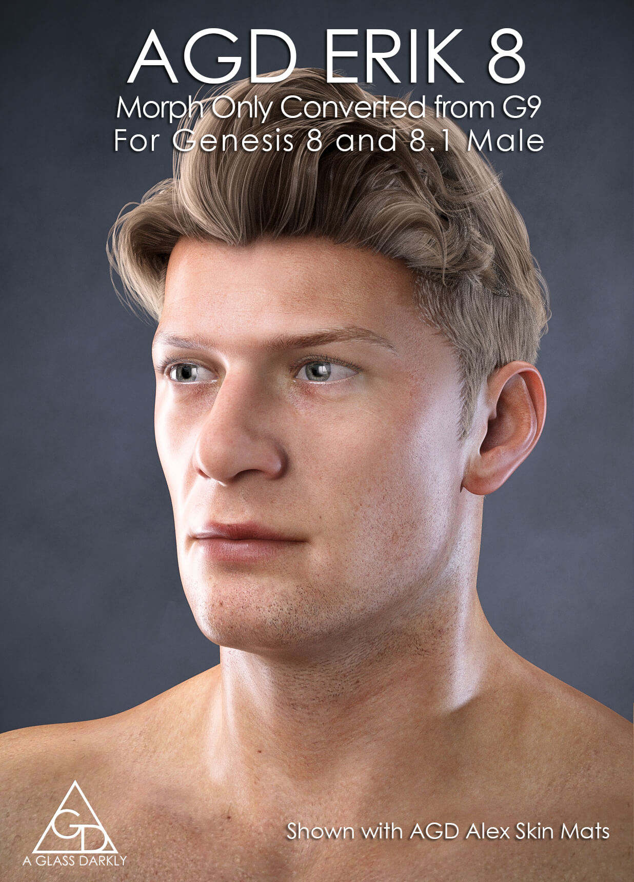 AGD Erik Character Morph for G8M & G8.1M - Free Daz Content by aglassdarkly