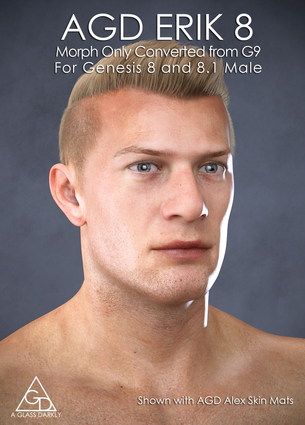 AGD Erik Character Morph for G8M & G8.1M - Free Daz Content by aglassdarkly