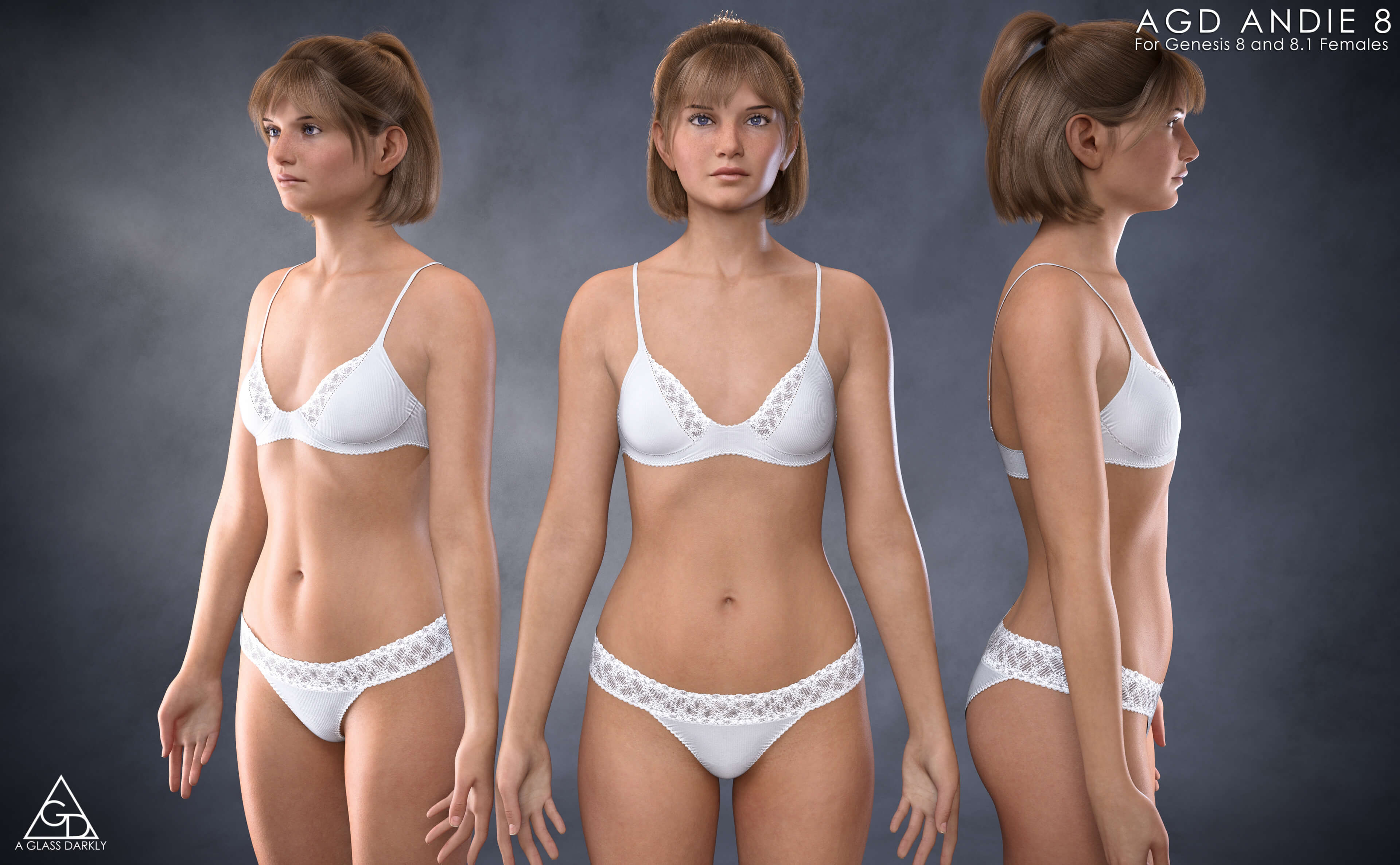 AGD Andie 8 3x 3D Render, Digital Art by aglassdarkly