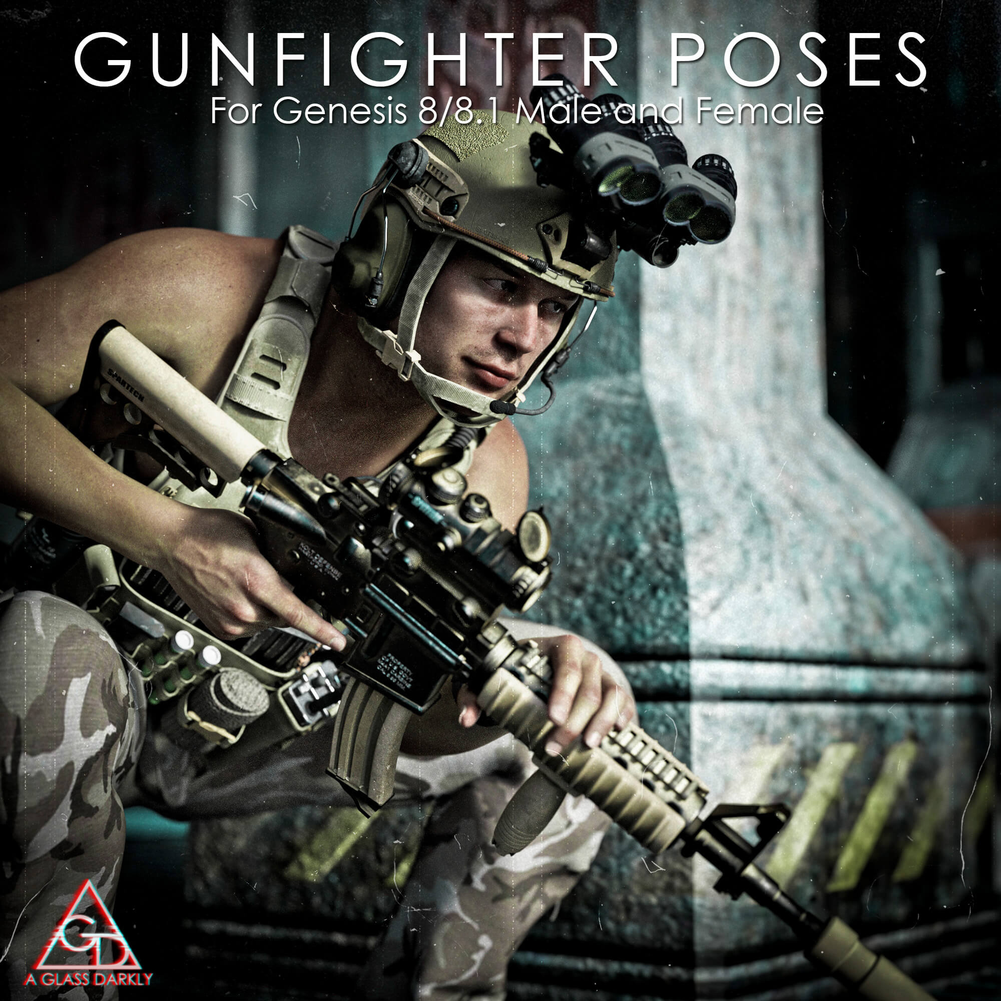 AGD Gunfighter Poses Cover 3D Render, Digital Art by aglassdarkly