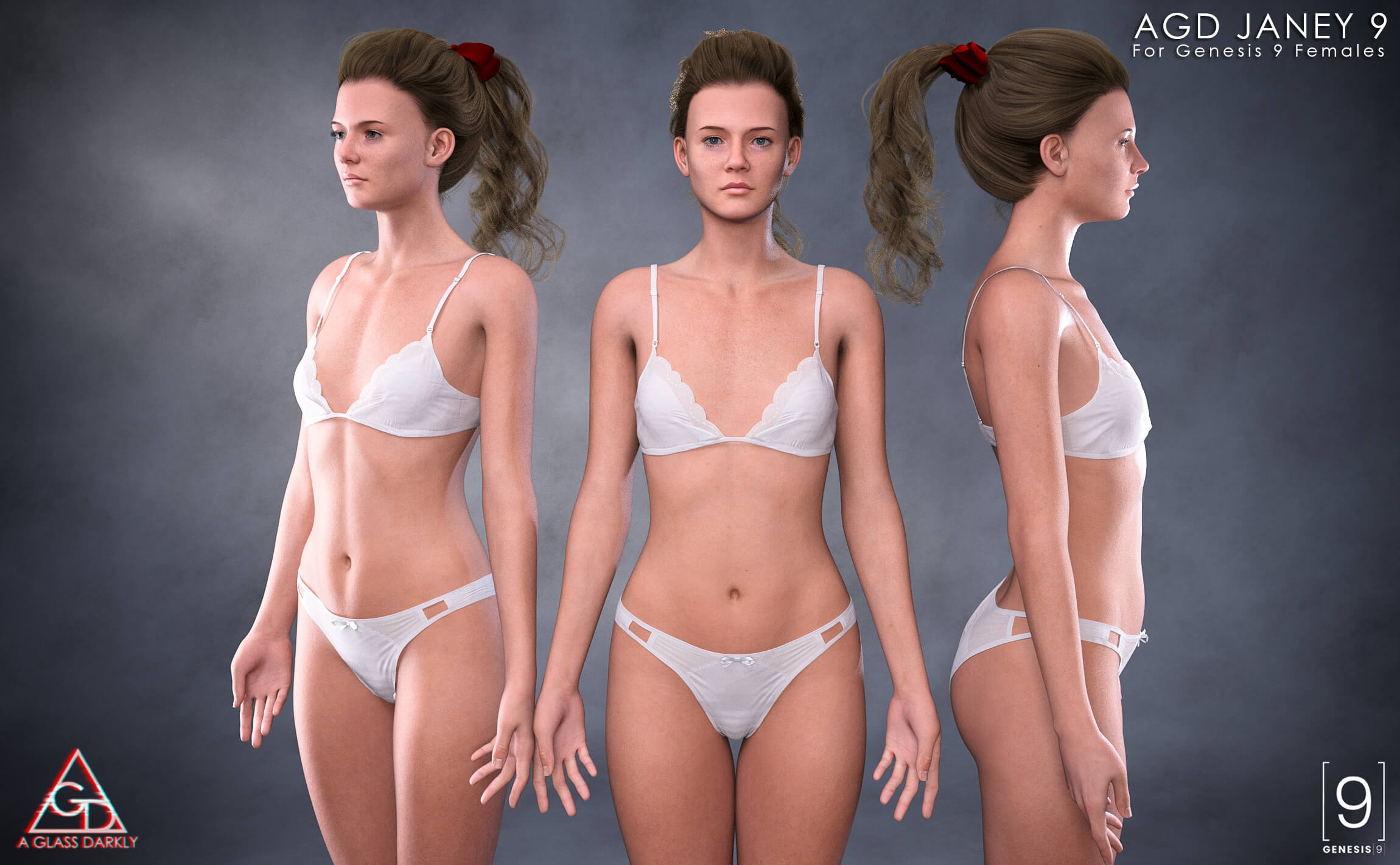 AGD Janey 9 3x 3D Render, Digital Art by aglassdarkly