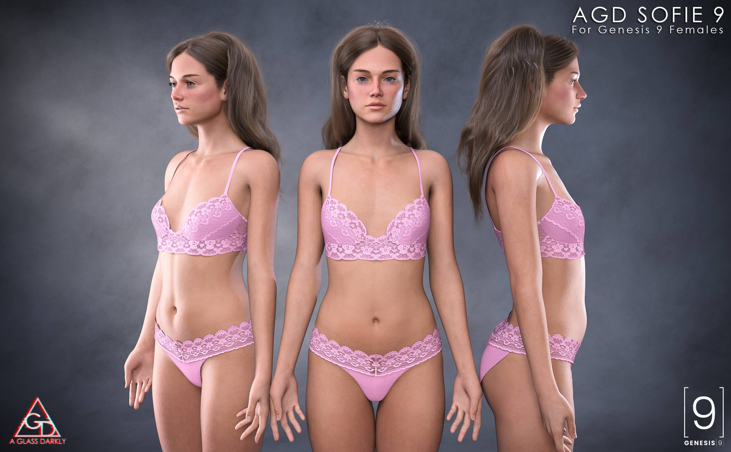 AGD Sofie 9 3x 3D Render, Digital Art by aglassdarkly