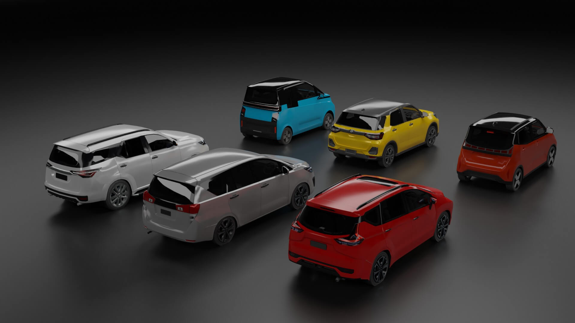 6 Cars - 3D Model by Agungkuncoro