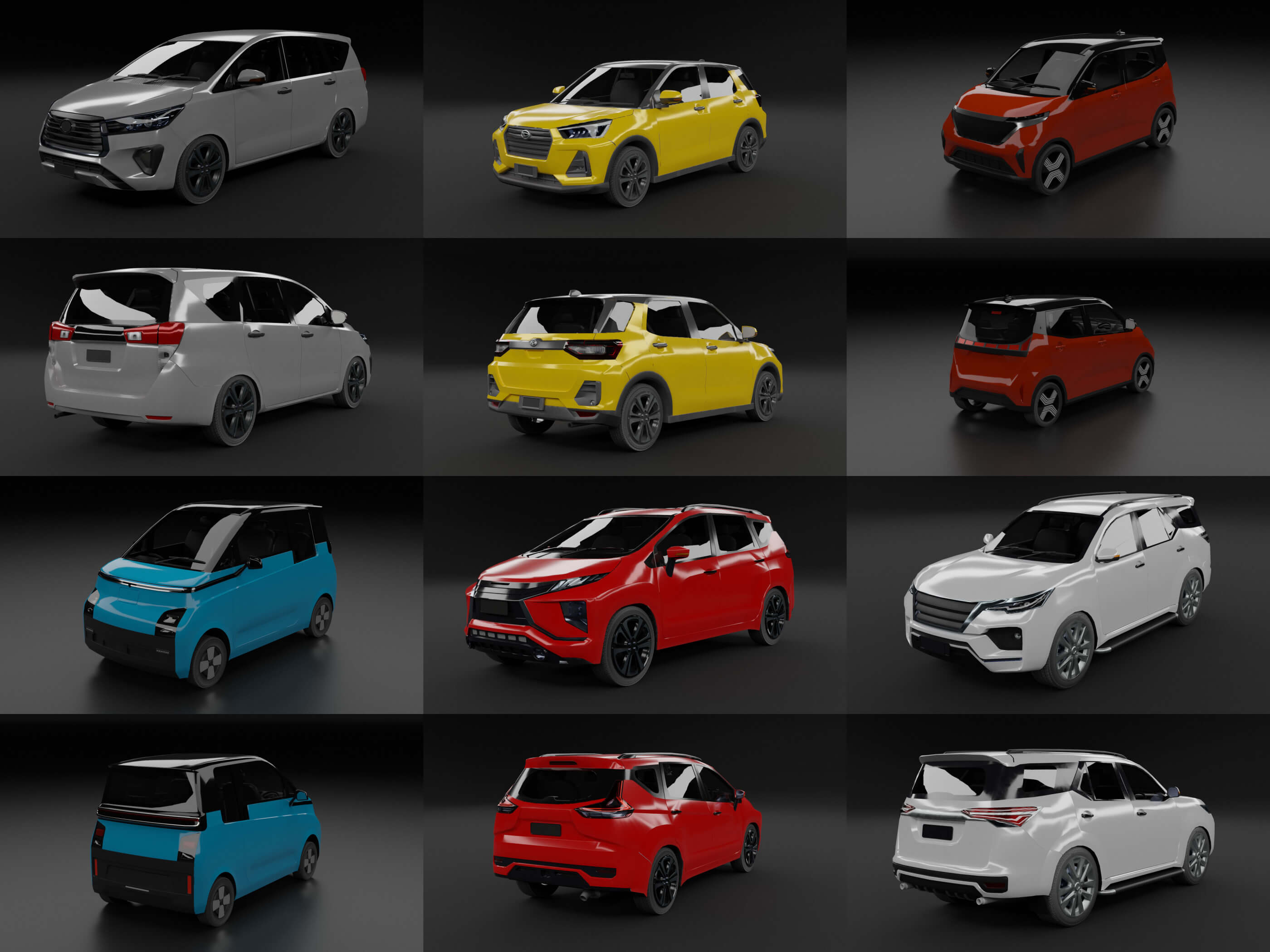 6 Cars - 3D Model by Agungkuncoro