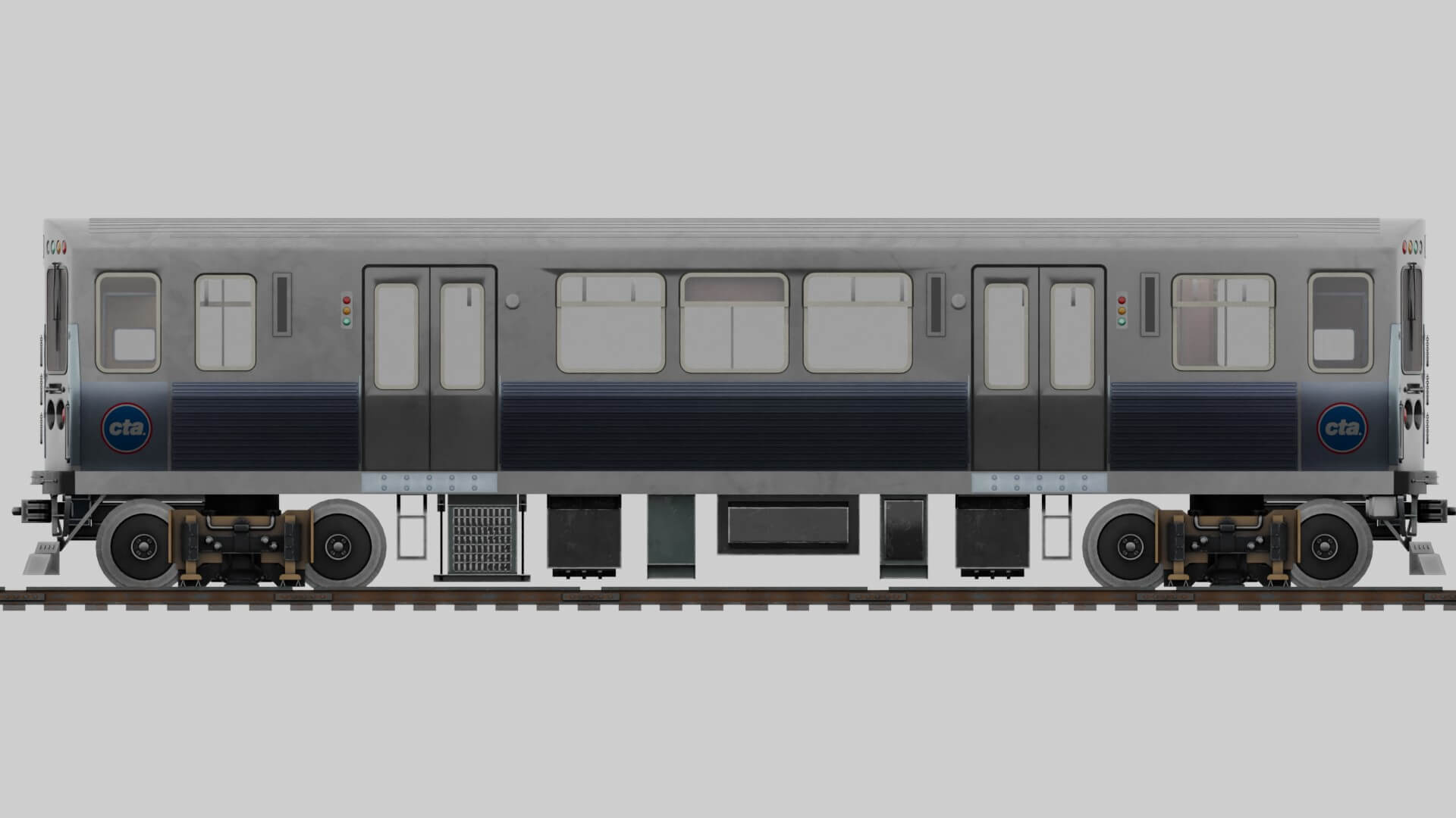 Chicago Cta Train 5000 Metro Series Low Poly 3D Model by Agungkuncoro