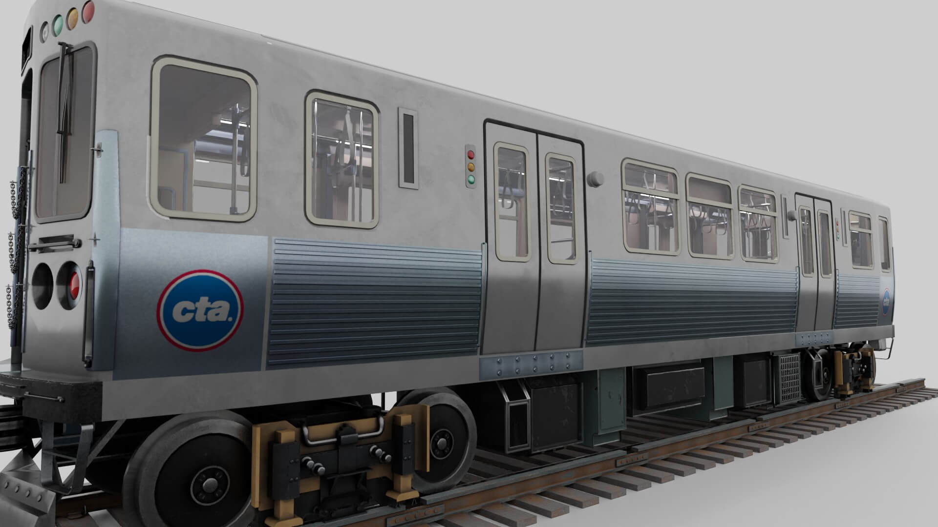 Chicago Cta Train 5000 Metro Series Low Poly 3D Model by Agungkuncoro