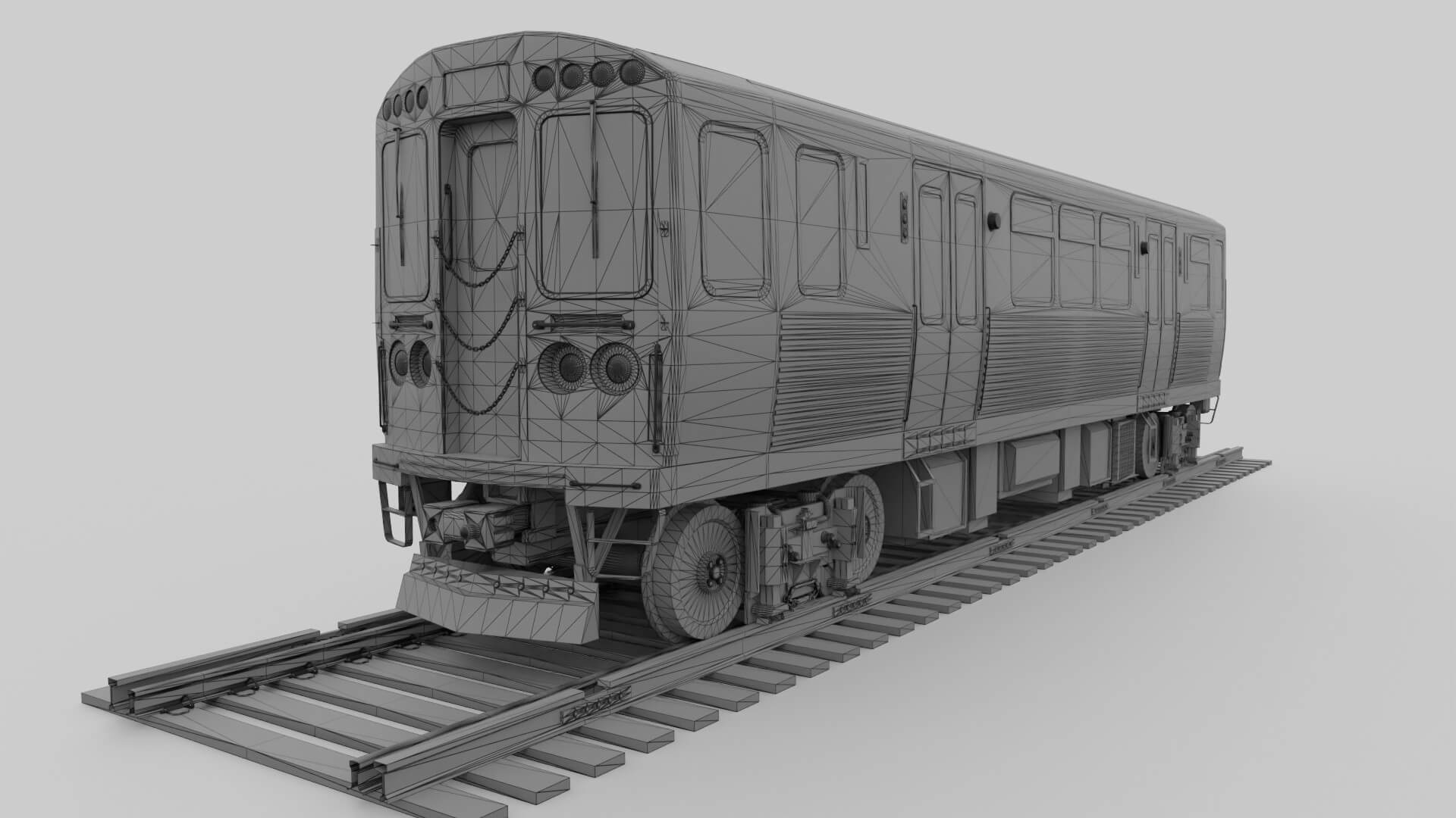 Chicago Cta Train 5000 Metro Series Low Poly 3D Model by Agungkuncoro