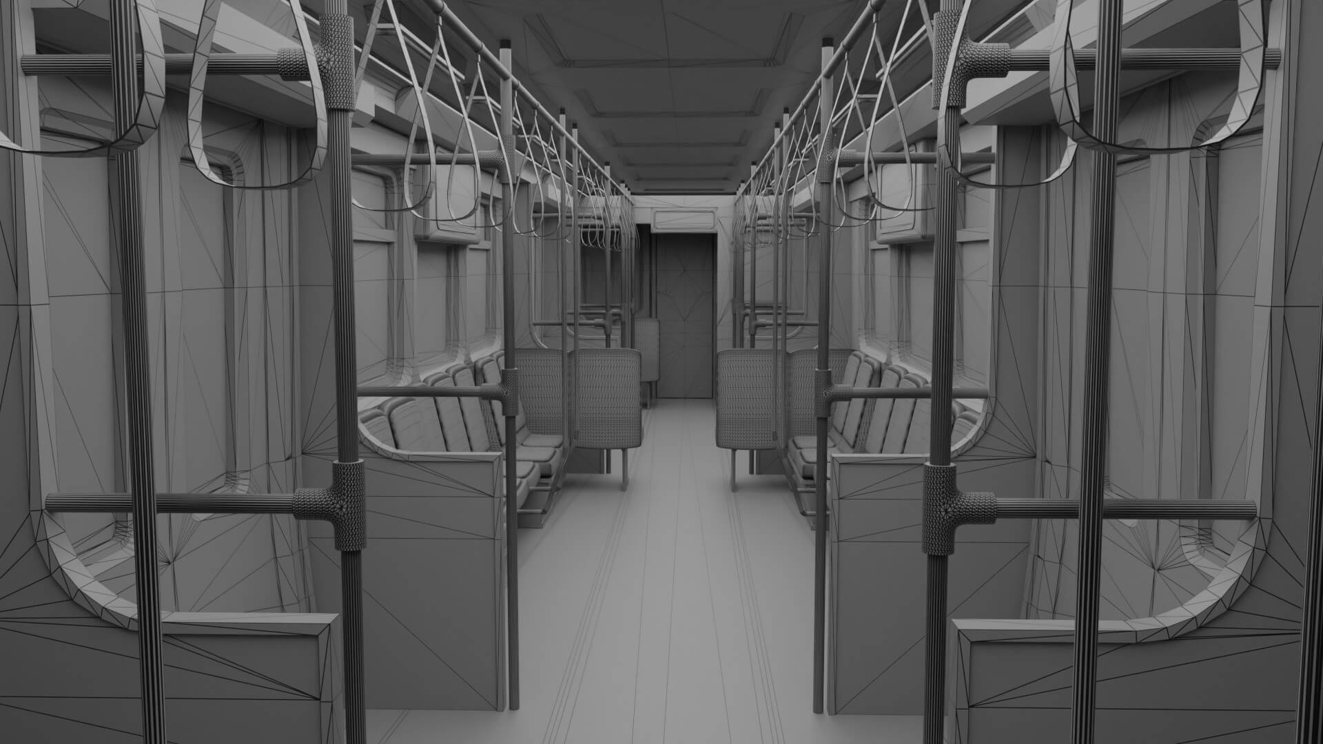 Chicago Cta Train 5000 Metro Series Low Poly 3D Model by Agungkuncoro