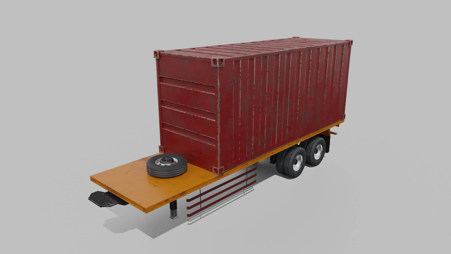 Container Trailer - 3D Model by Agungkuncoro