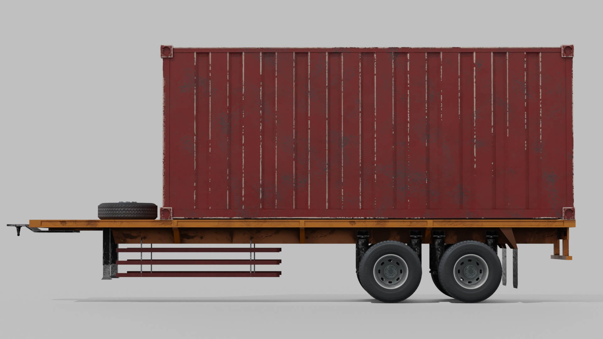 Container Trailer - 3D Model by Agungkuncoro