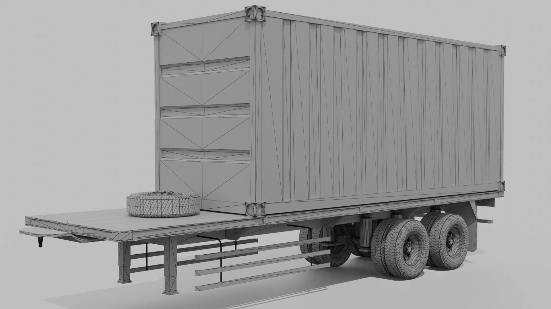 Container Trailer - 3D Model by Agungkuncoro