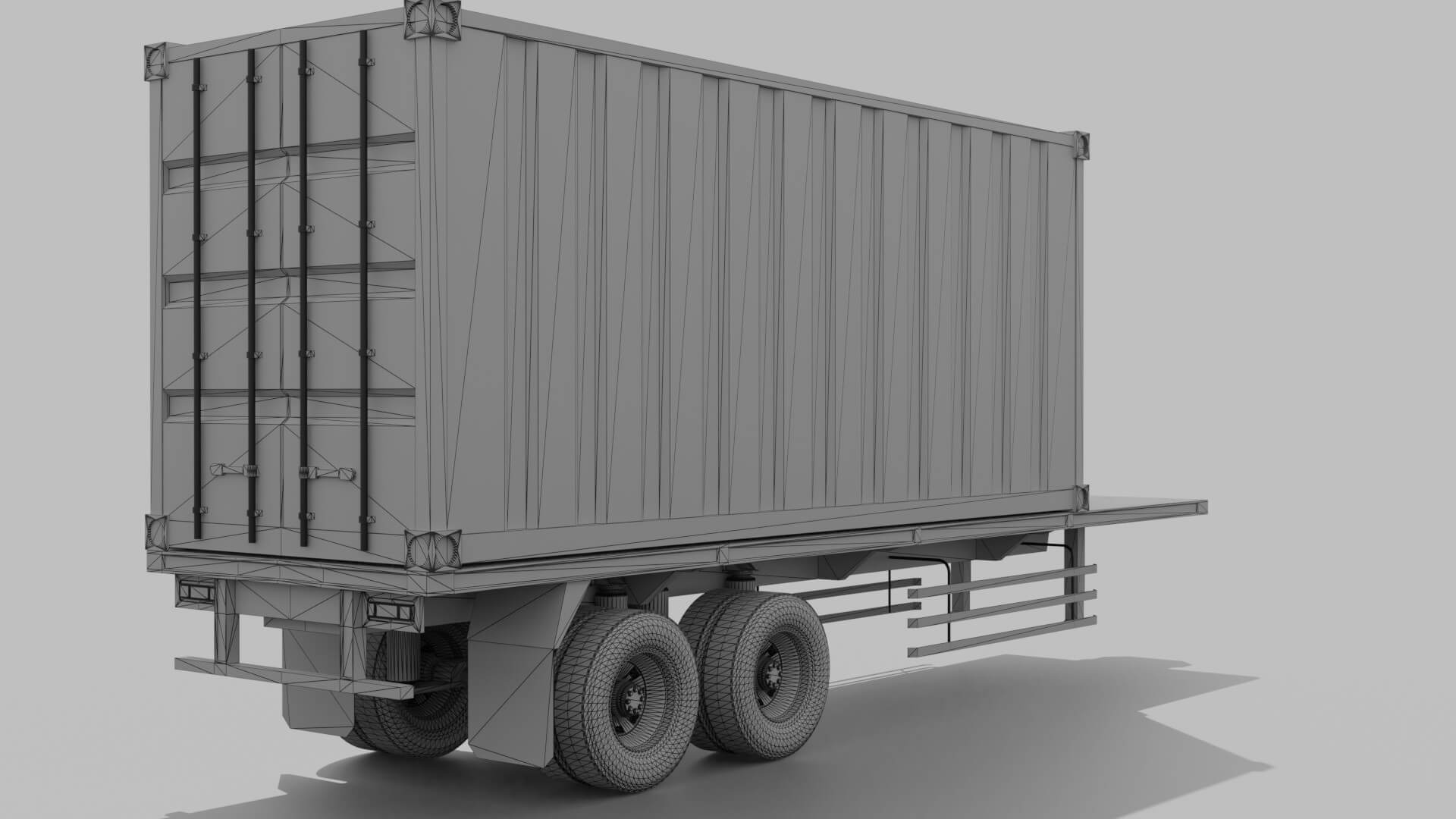Container Trailer - 3D Model by Agungkuncoro