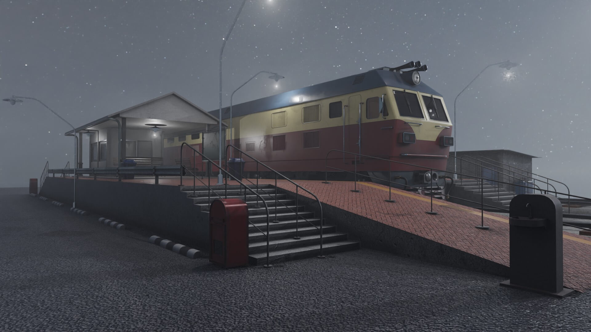 Diesel Locomotive CC 207 Low Poly 3D Model by Agungkuncoro