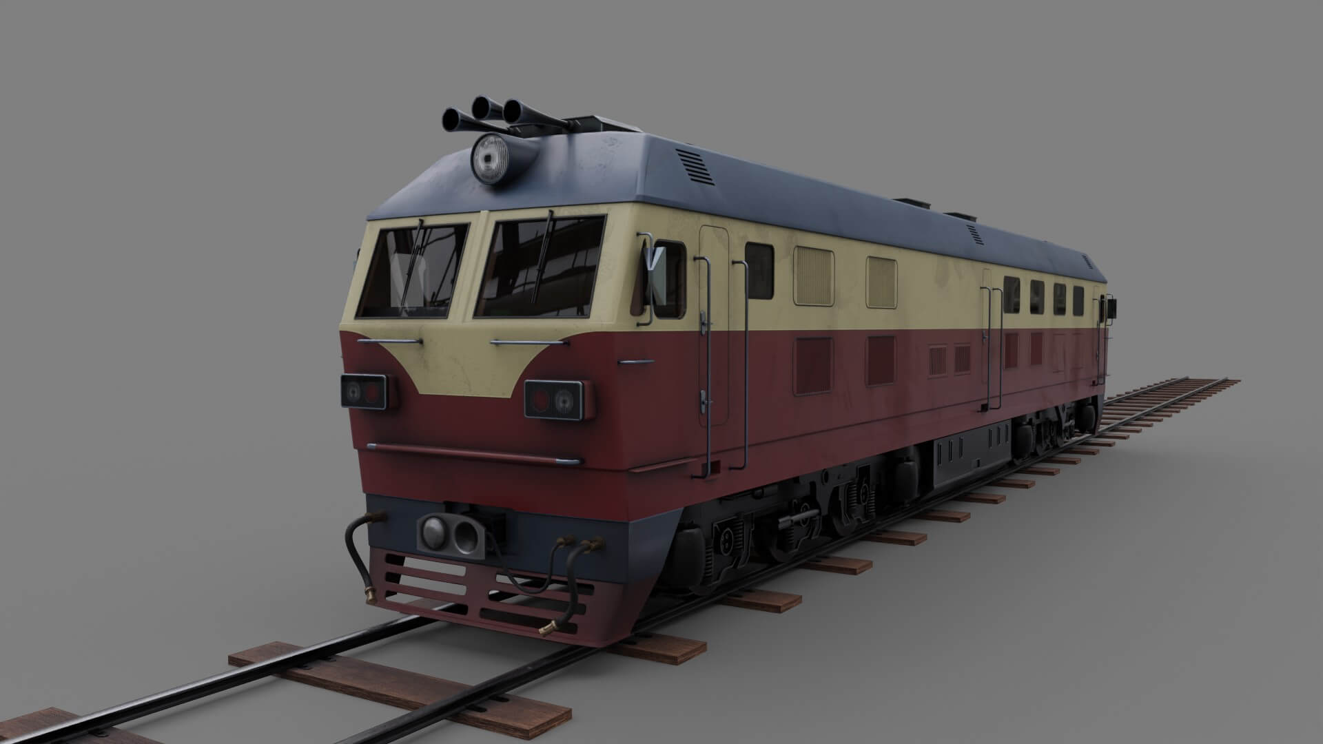 Diesel Locomotive CC 207 Low Poly 3D Model by Agungkuncoro