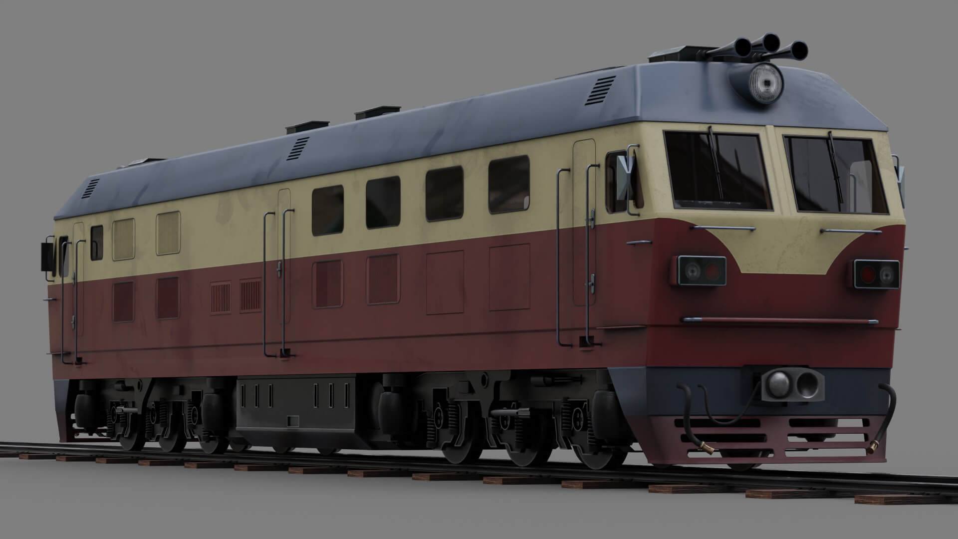 Diesel Locomotive CC 207 Low Poly 3D Model by Agungkuncoro