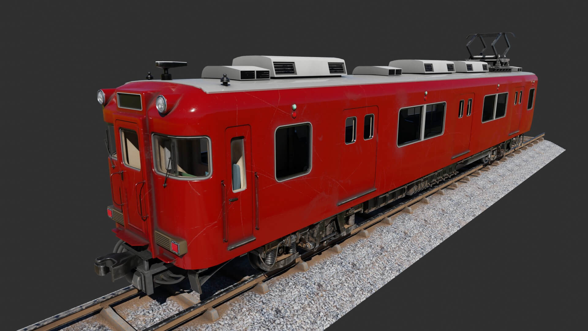 Japan Train Meitetsu 6000 Low Poly 3D Model by Agungkuncoro