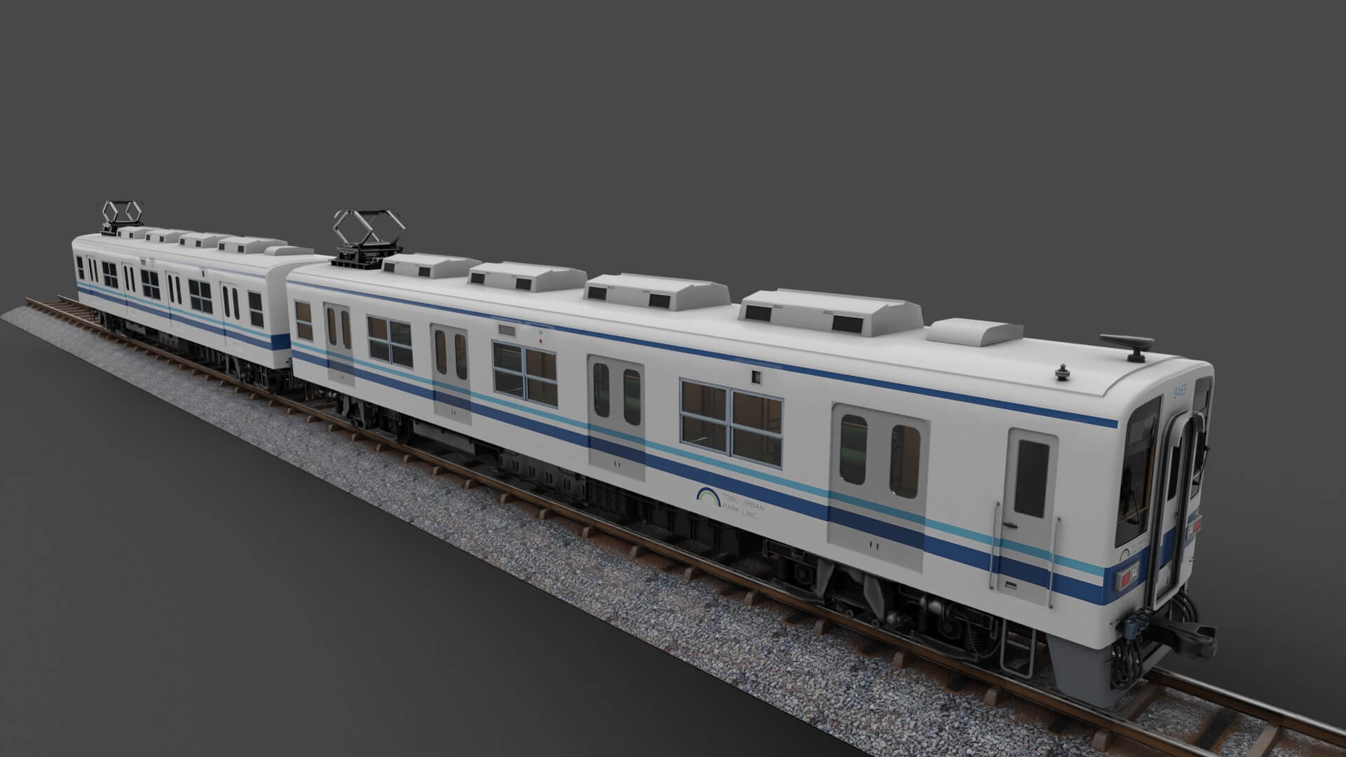 Tobu Railway Series 8000 Low Poly 3D Model by Agungkuncoro
