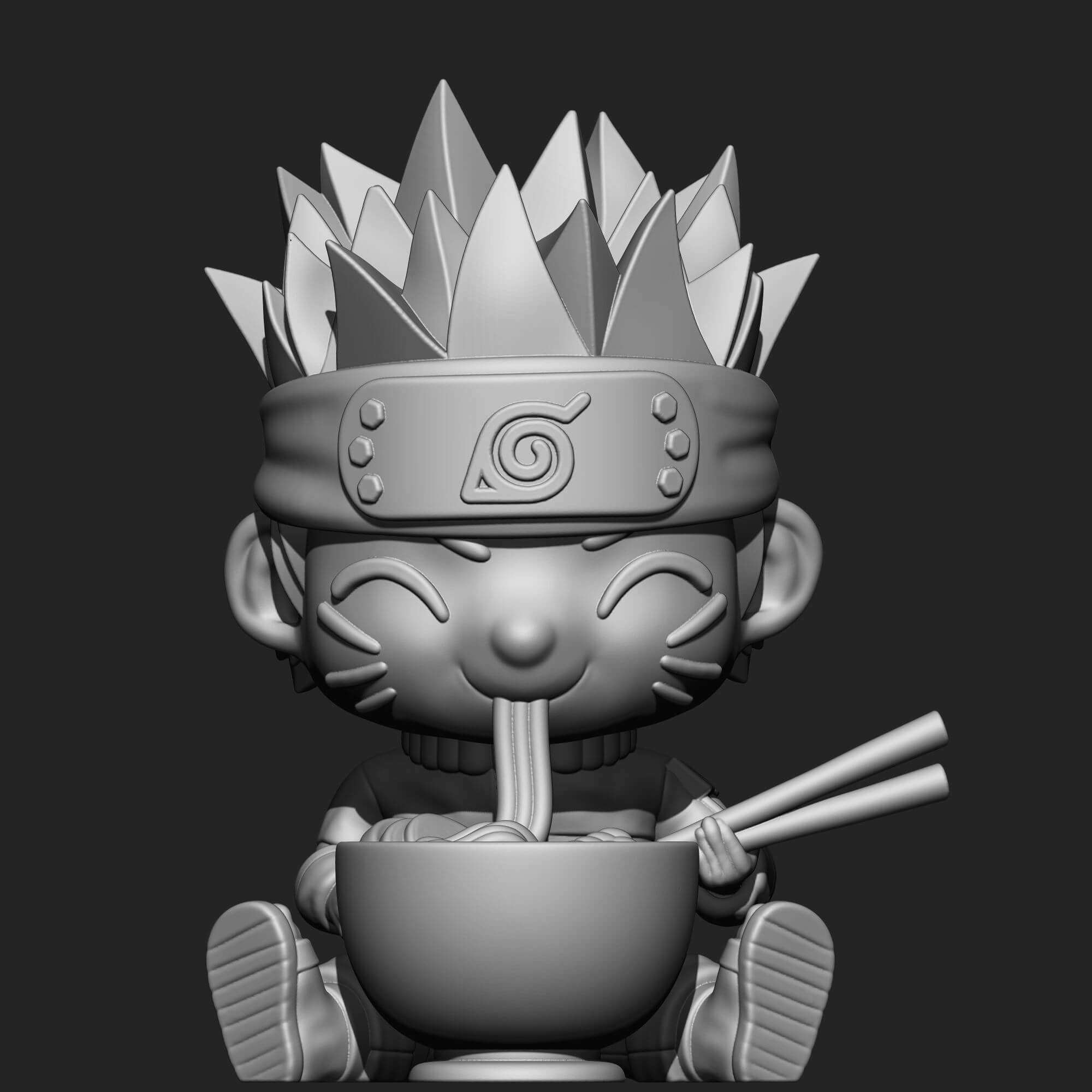 Naruto Eating Ramen - 3D Model by AhmedMokhtar